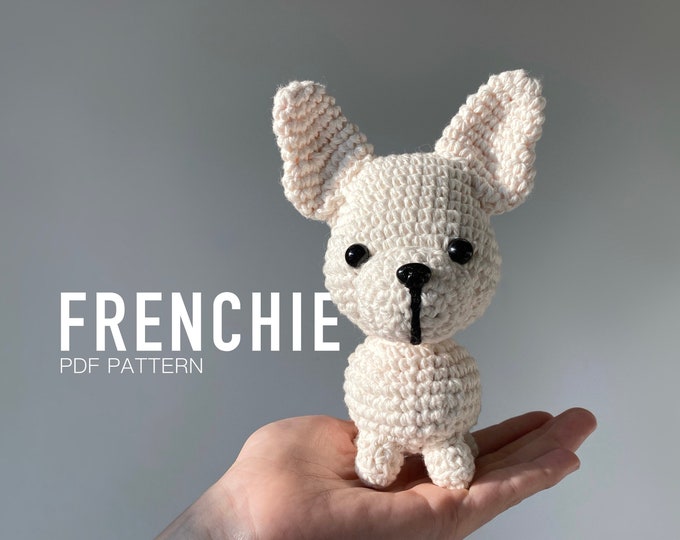 Frenchie Crochet Pattern, CROCHET PATTERN French Bulldog, Crochet Dog ...