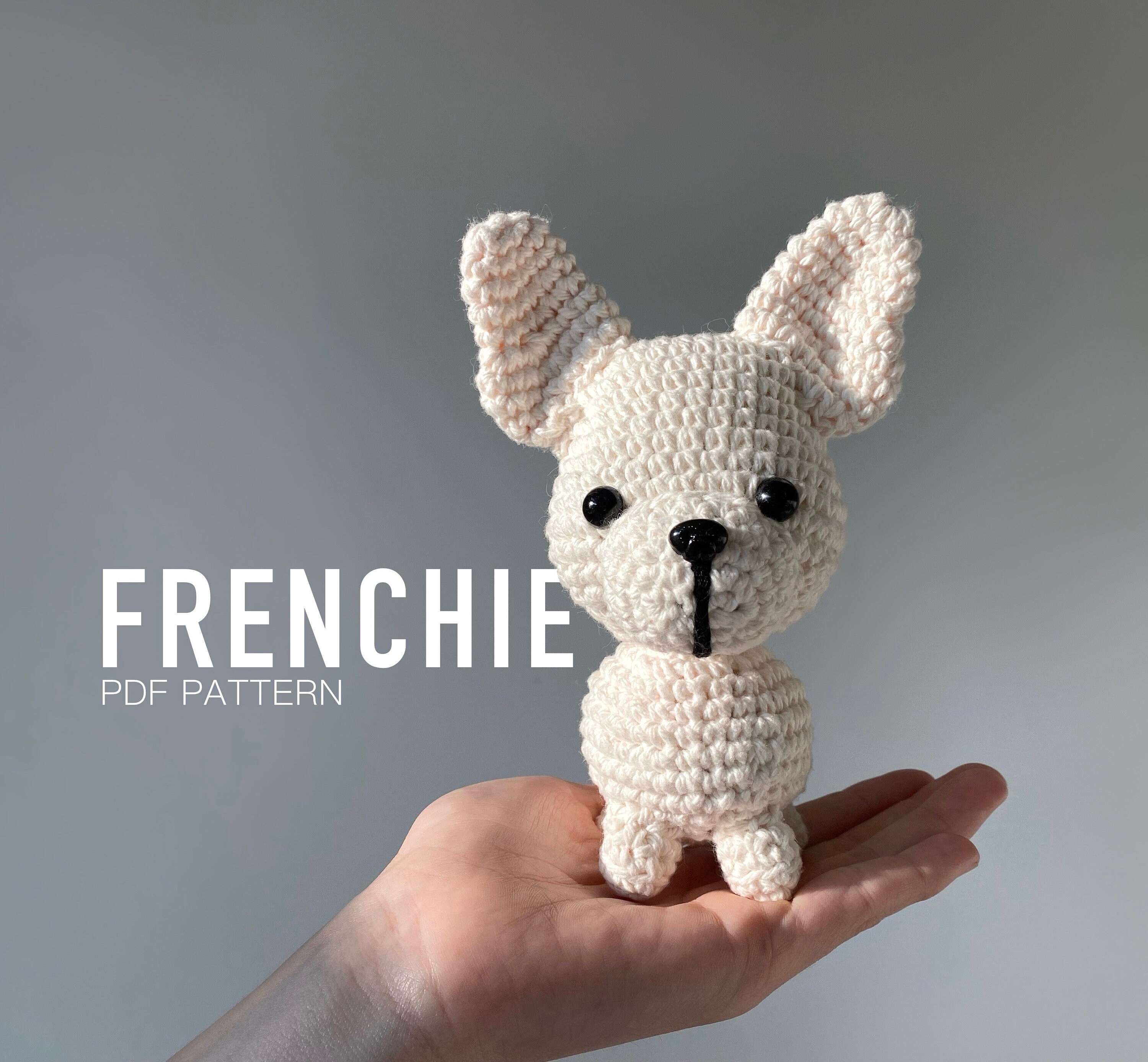 Frenchie Crochet Pattern, CROCHET PATTERN French Bulldog, Crochet Dog ...