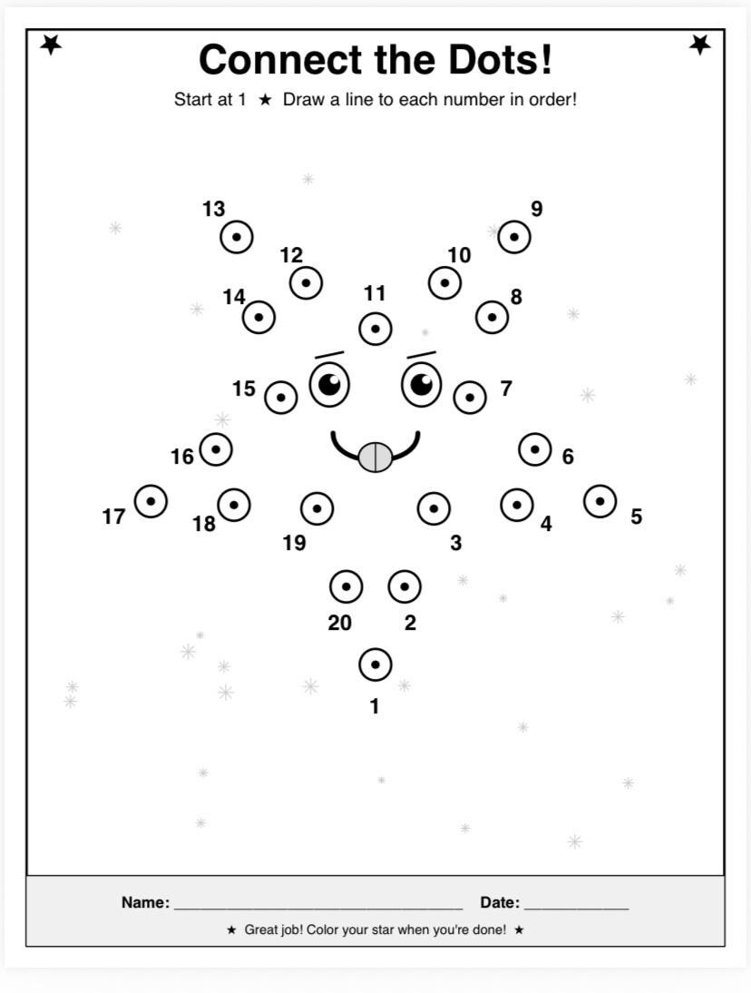 Connect the Dots Printable Bundle for Kids: Counting 1-25 Activity ...