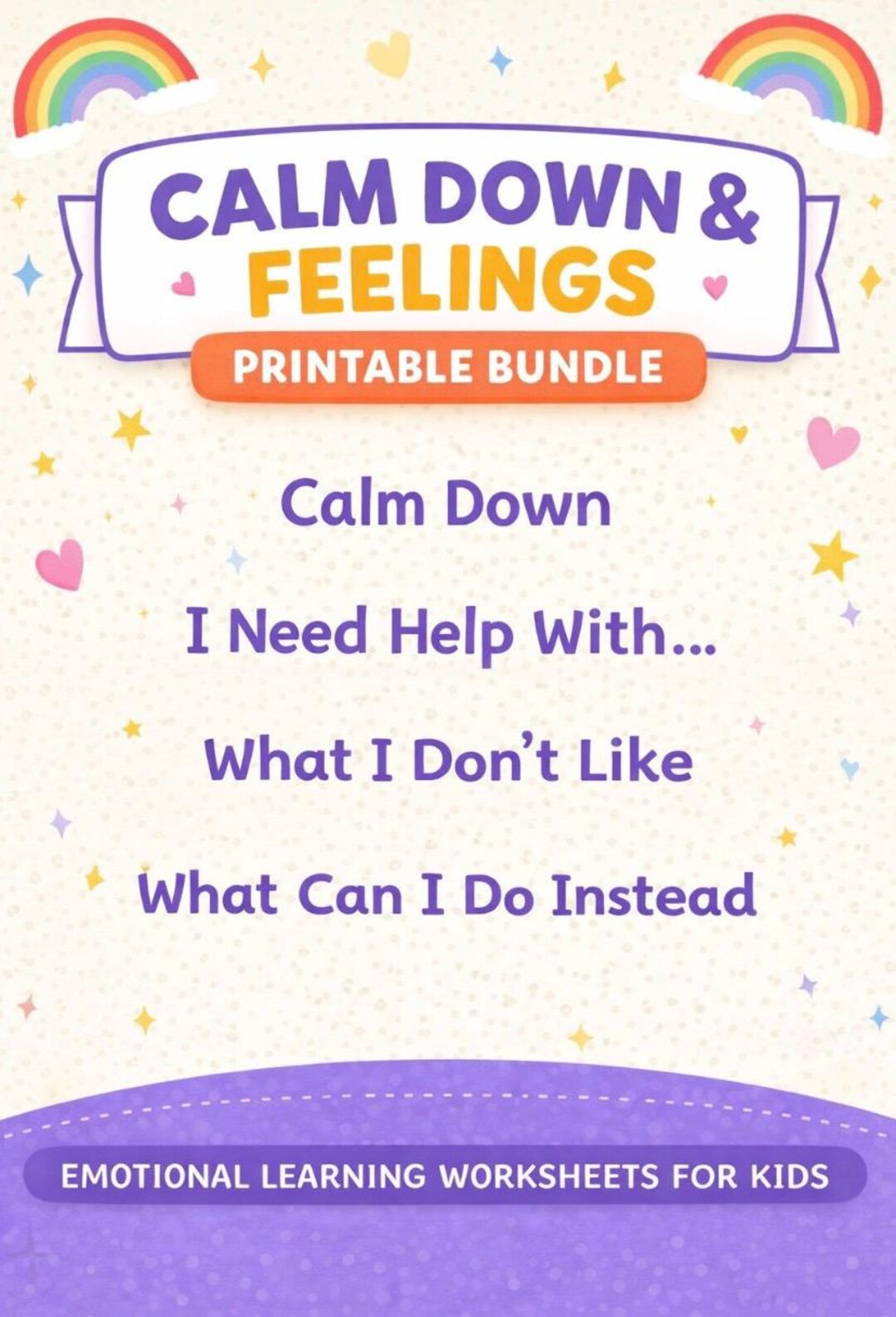 Kids Calm Down Feelings Printable: SEL Worksheets for Preschool ...
