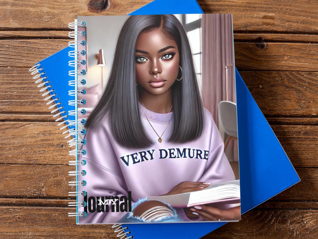 Black Woman Journal Cover: Demure Planner Design (PNG, PDF) - Etsy