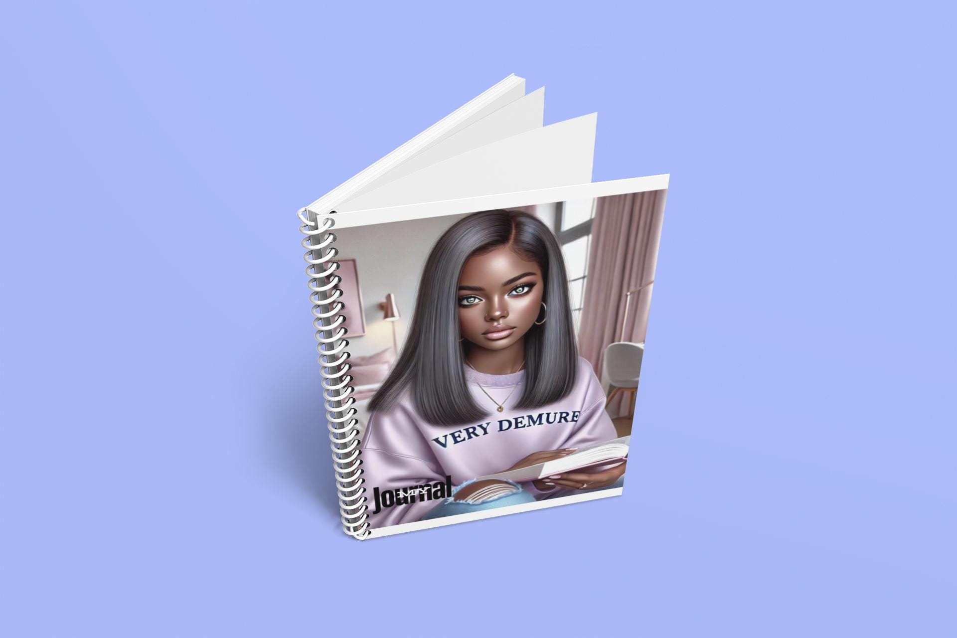 Black Woman Journal Cover: Demure Planner Design (PNG, PDF) - Etsy