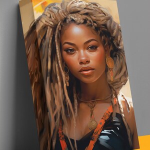 Dreadlock Delight: Kaleidoscopic Charm, Painting of A Young Woman With ...