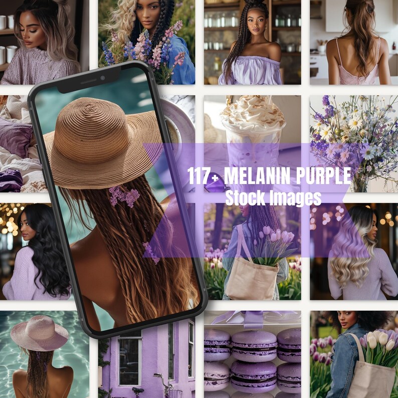 117+ Melanin Lavender Stock Photos: Master Resell Canva Templates - Etsy
