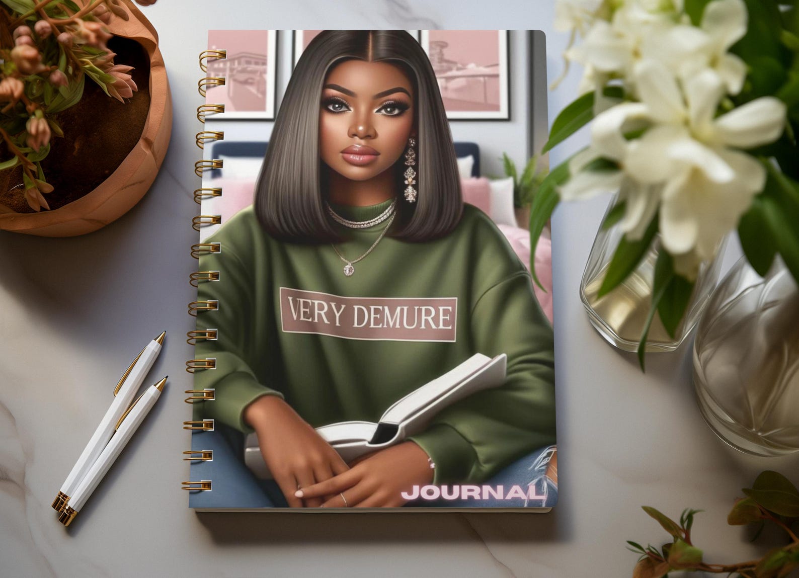 Black Girl Journal Black Planner Cover Black Woman Journal Black Woman ...