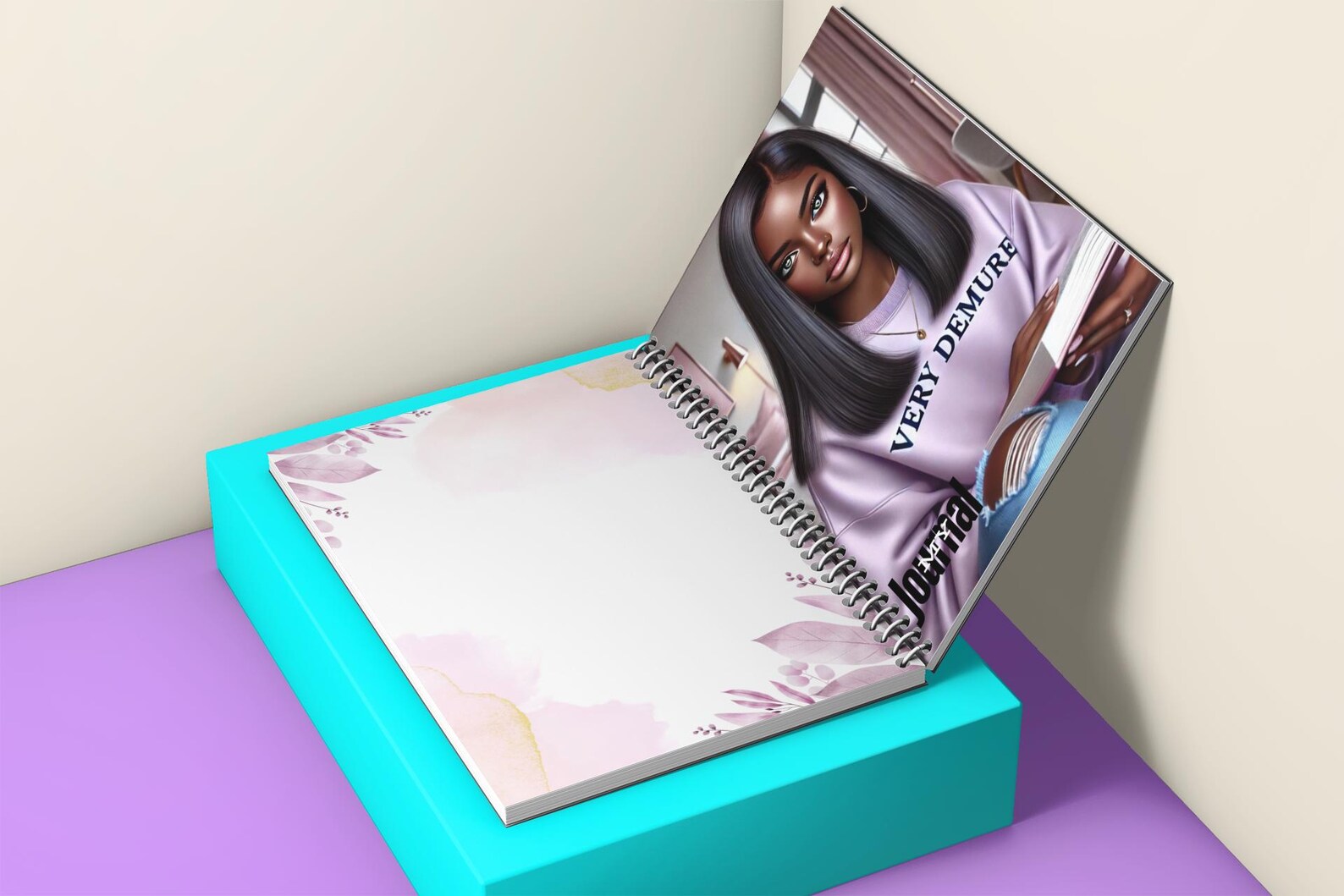 Black Woman Journal Cover: Demure Planner Design (PNG, PDF) - Etsy