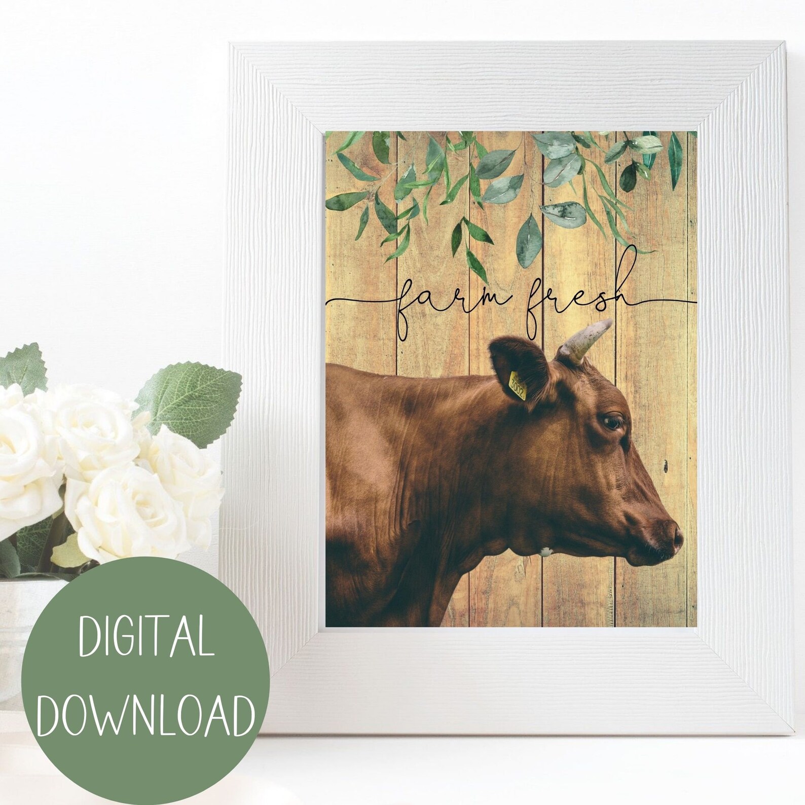 Farm Fresh Wall Decor Farmhouse Decor Highland Cow Long - Etsy