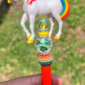 Rainbow Character Pen | Beaded Pen | Custom Pen | Character Pen - Etsy