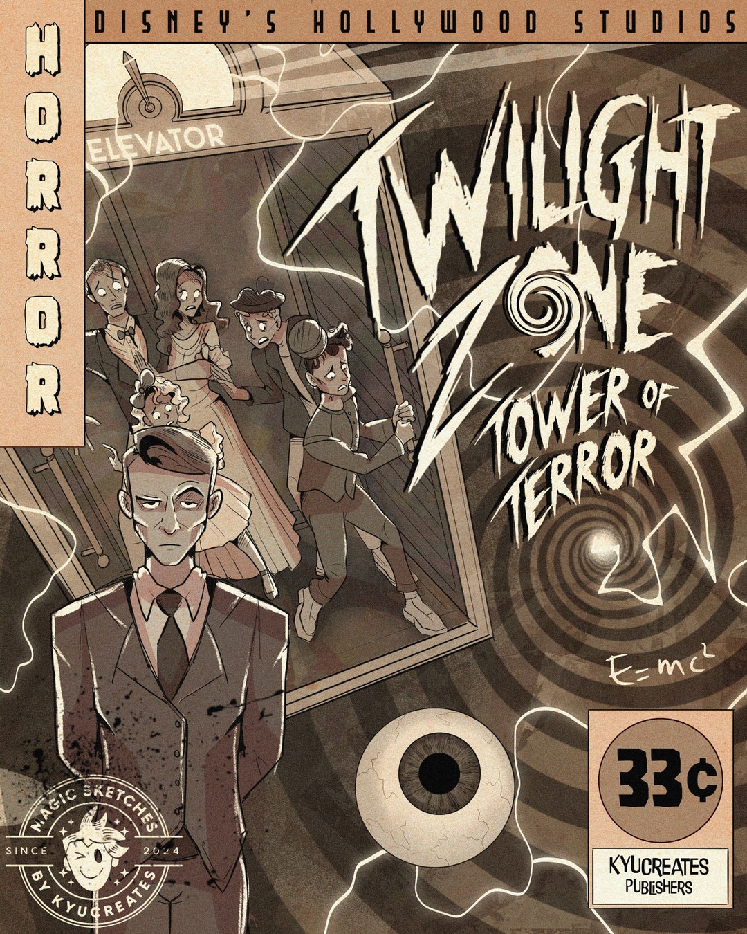 Disneys Hollywood Studios Twilight Zone Tower of Terror Theme Park Art ...