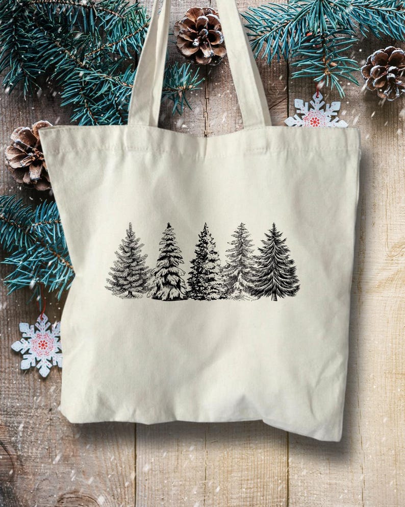Winter Wonderland Scenic Tote Bag | Cute Christmas Market Bag | Holiday ...
