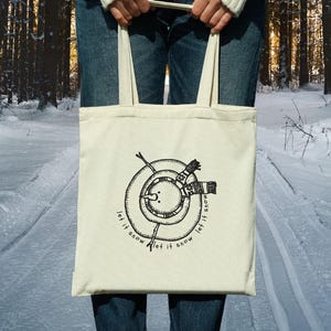 Winter Wonderland Scenic Tote Bag | Cute Christmas Market Bag | Holiday ...