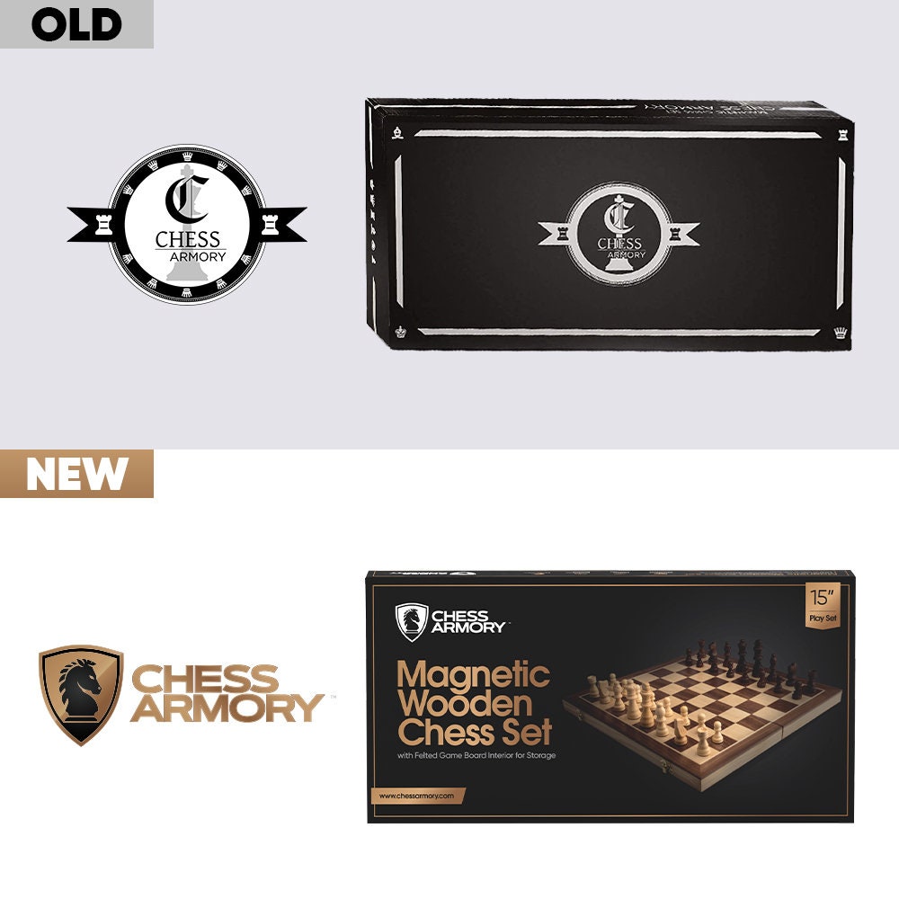 Chess Armory Magnetic 15 Inch Wooden Chess Set With Walnut & - Etsy