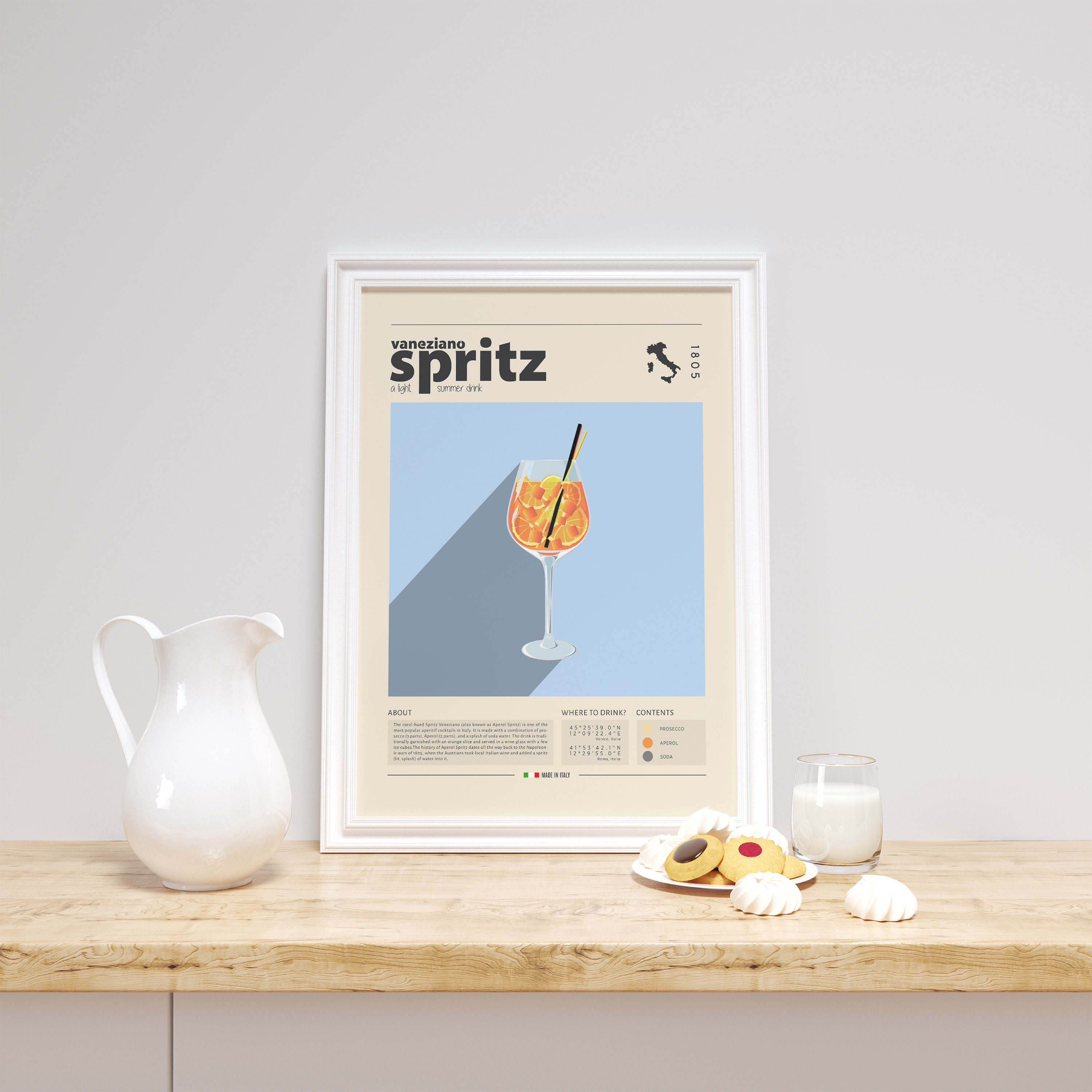 Spritz Poster Cocktail Print Italian Poster Retro Poster | Etsy