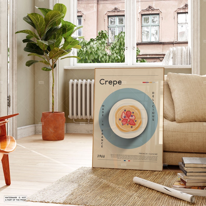Crepe Poster Food Poster French Food Retro Poster - Etsy