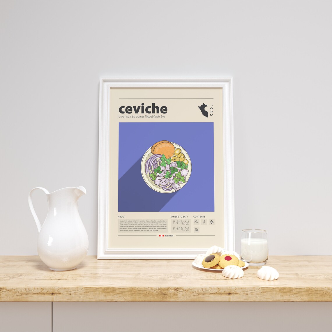 Ceviche Poster Food Print Peruvian Food Retro Poster - Etsy