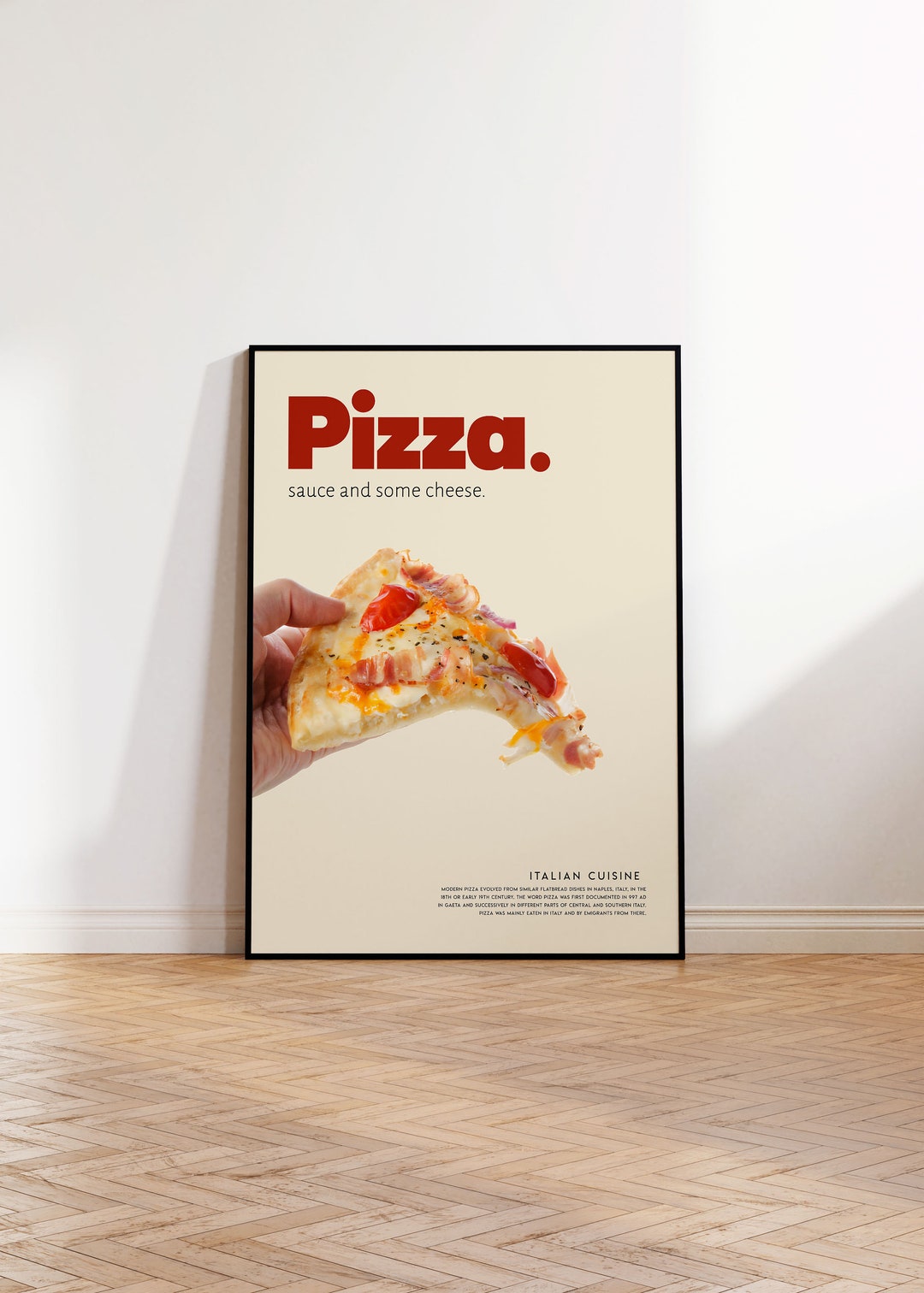Pizza Poster, Food Print, Italian Food, Retro Poster, Housewarming Gift ...