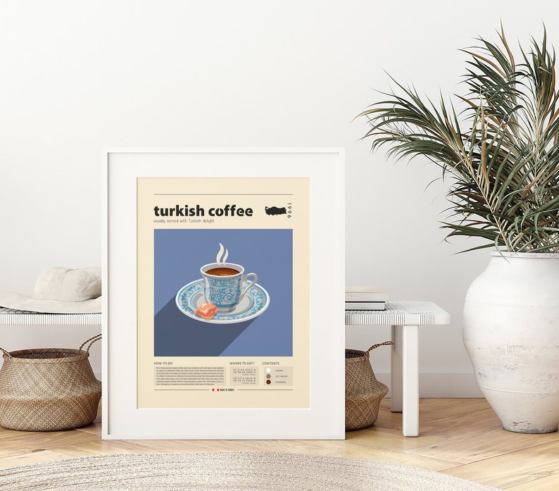 Turkish Coffee Poster Coffee Print Turkish Coffee Retro - Etsy