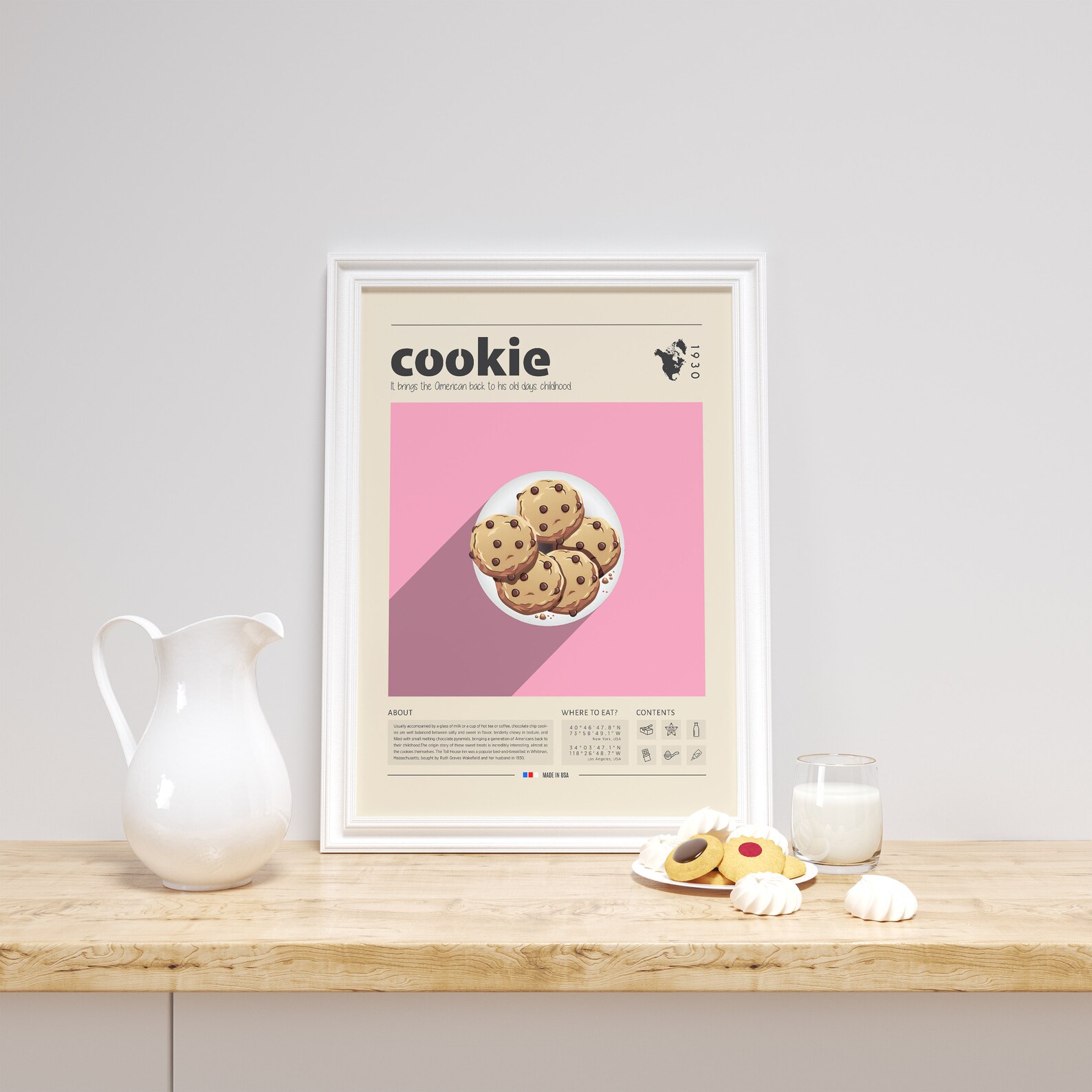 Cookie Poster Food Print American Food Retro Poster - Etsy