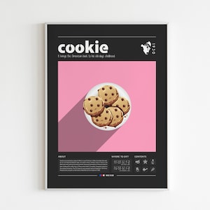 Cookie Poster Food Print American Food Retro Poster - Etsy