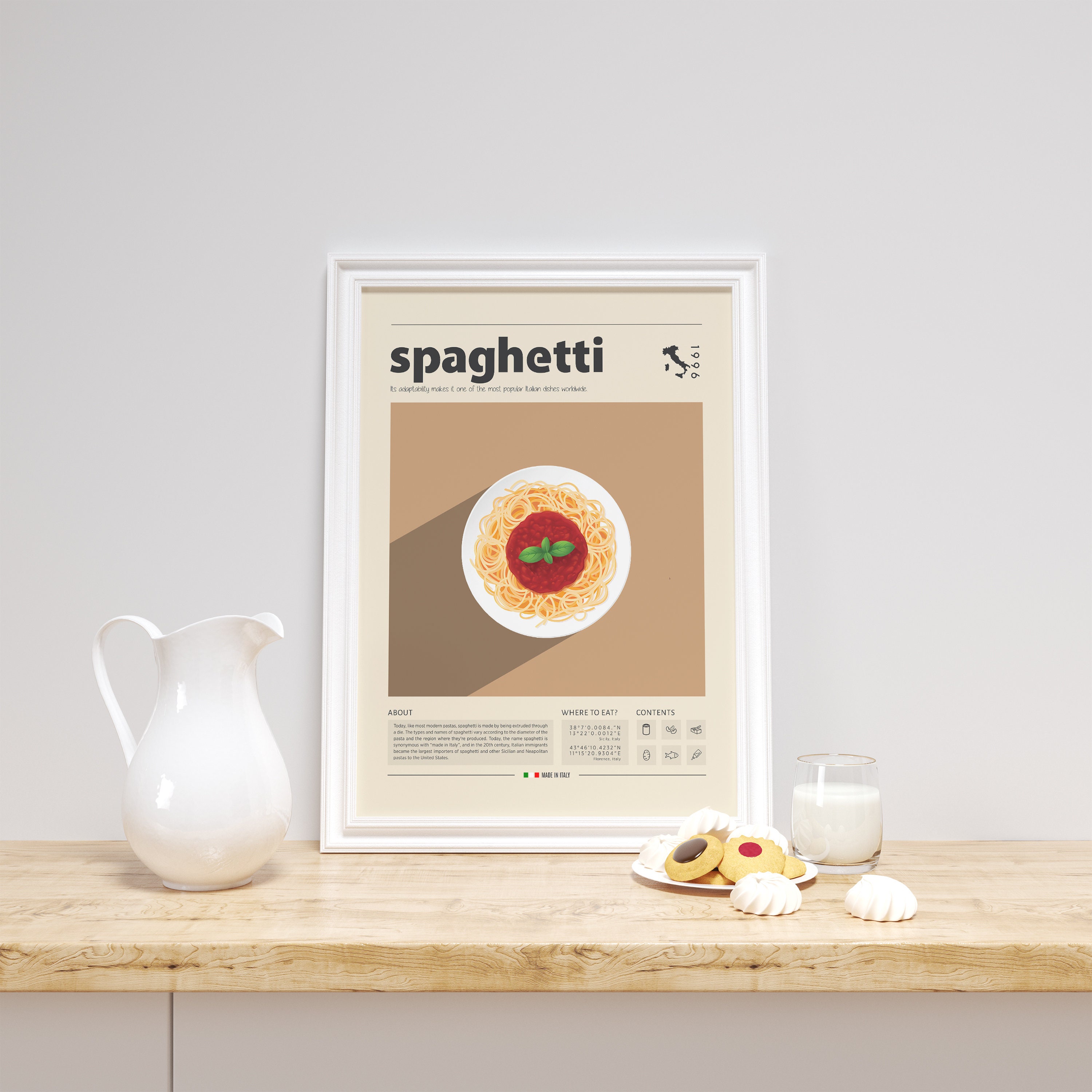 Spaghetti Poster Food Print Italian Food Retro Poster - Etsy