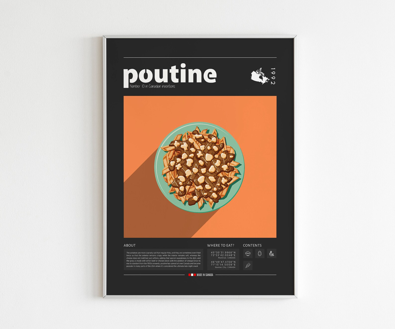 Poutine Poster Food Print Canada Food Retro Poster - Etsy