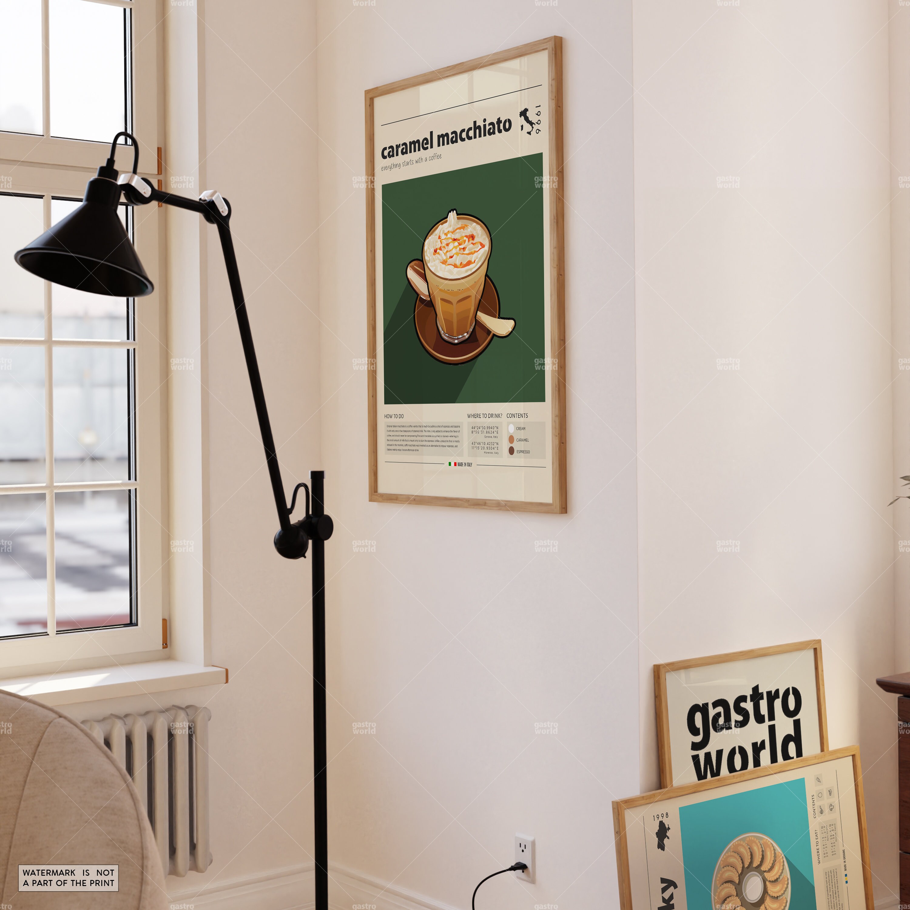 Caramel Macchiato Poster Coffee Print Italian Coffee Retro - Etsy