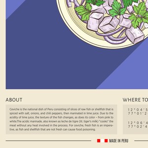 Ceviche Poster, Food Print, Peruvian Food, Retro Poster, Housewarming ...