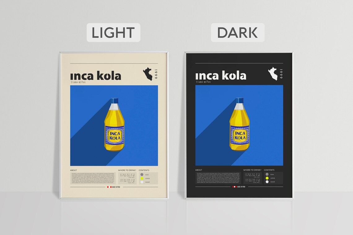 Inca Kola Poster Cocktail Print Peru Poster Retro Poster - Etsy
