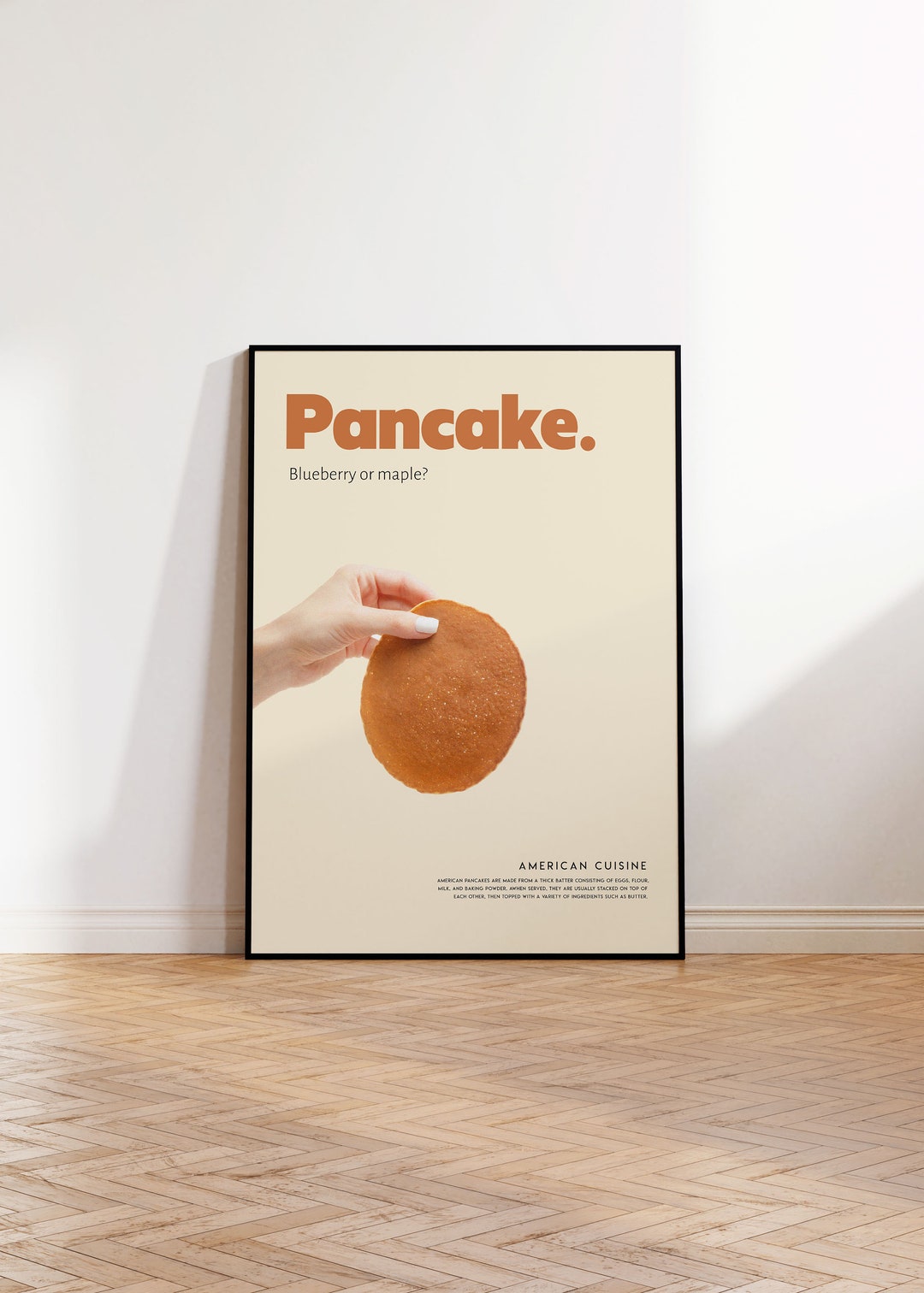 Pancake Poster, Food Print, American Food, Retro Poster, Housewarming ...