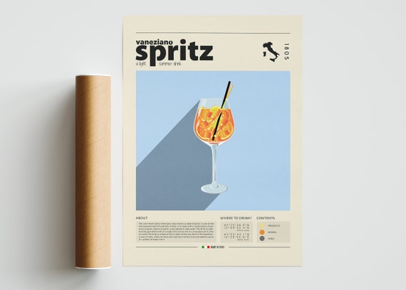 Spritz Poster Cocktail Print Italian Poster Retro Poster - Etsy