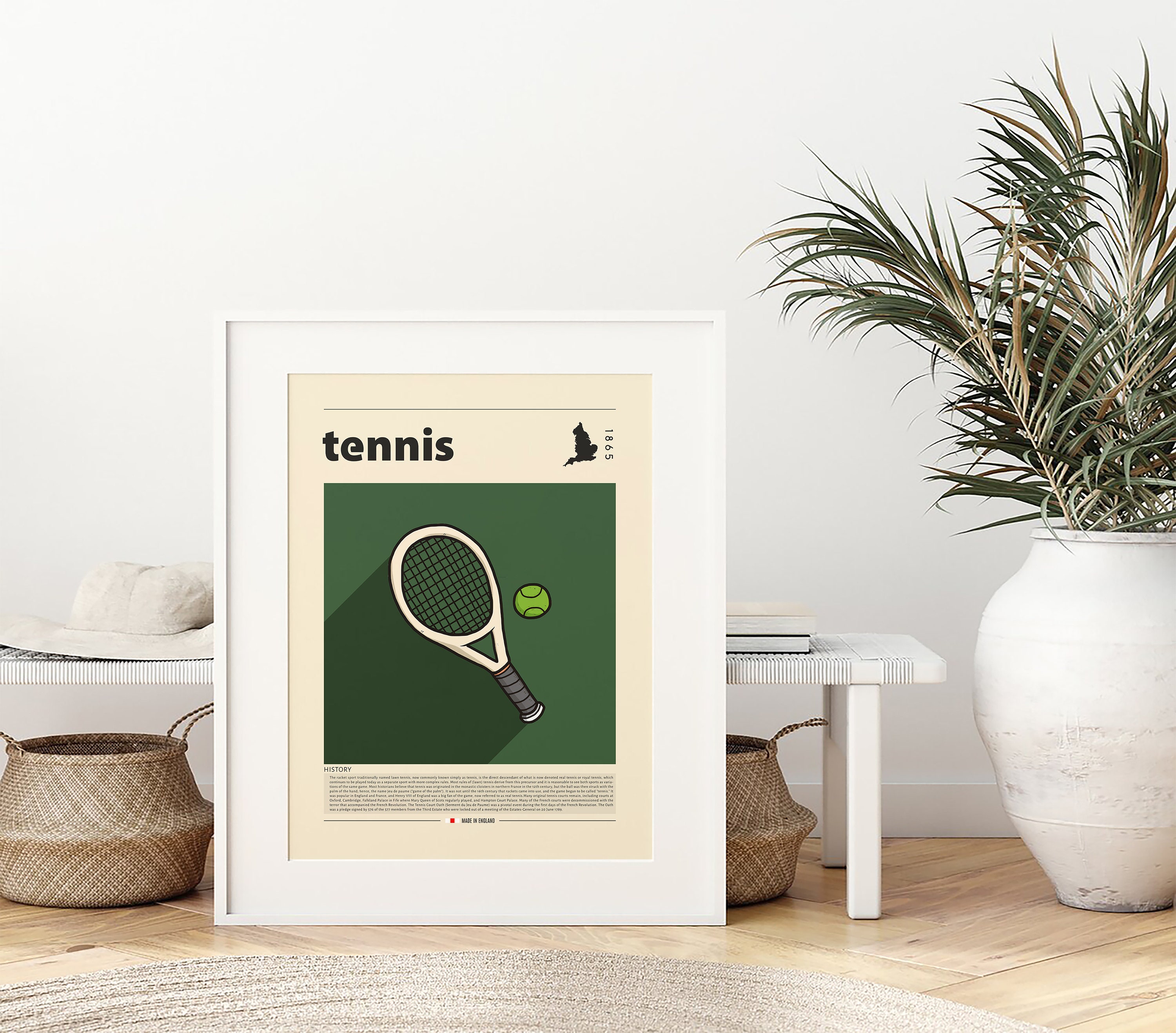 Tennis Poster Sport Print English Poster Retro Poster | Etsy
