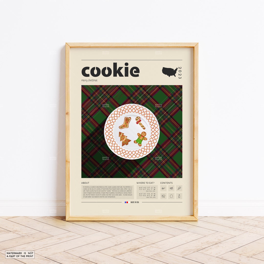 Cookie Poster, Food Poster, American Food, Retro Poster, Housewarming ...