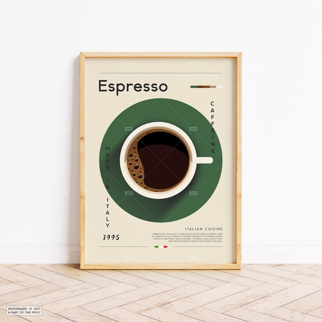 Espresso Poster, Coffee Print, Italian Coffee, Retro Poster ...