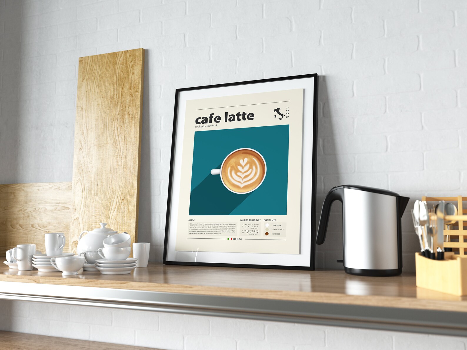 Cafe Latte Poster Coffee Print Italıan Coffee Retro Poster - Etsy
