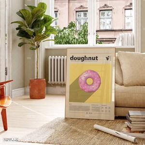 Doughnut Food Poster,, American Food, Retro Poster, Housewarming Gift ...