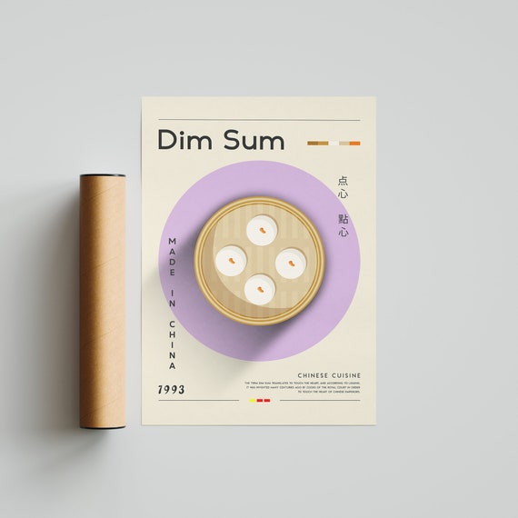 Dim Sum Food Poster Chinese Food Retro Poster Housewarming | Etsy