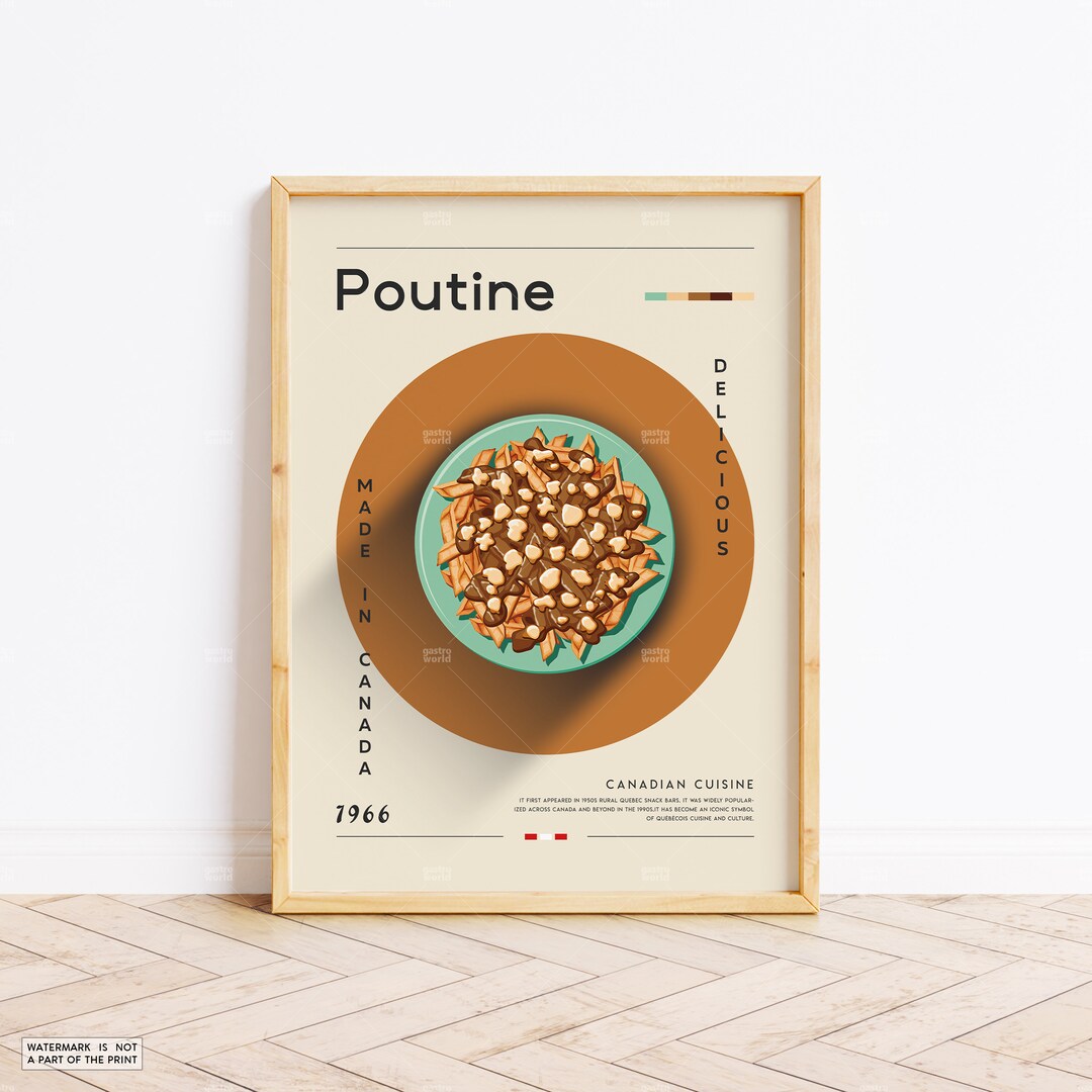 Poutine Poster, Food Print, Canada Food, Retro Poster, Housewarming ...