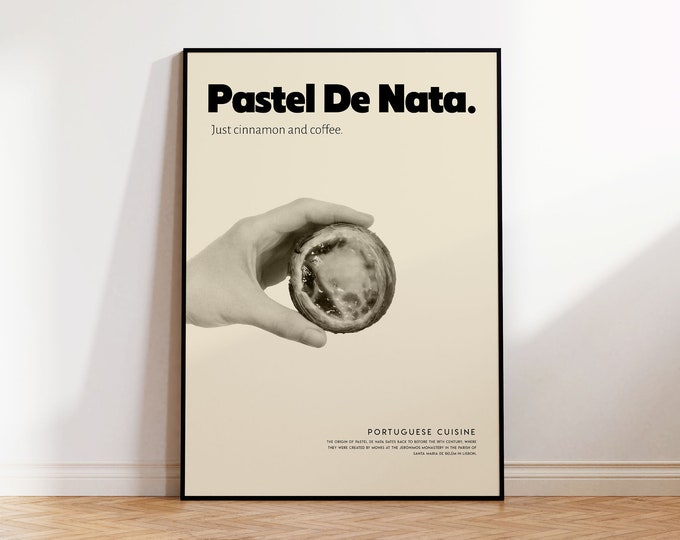 Pastel De Nata Poster, Food Print, Mexico Food, Retro Poster ...