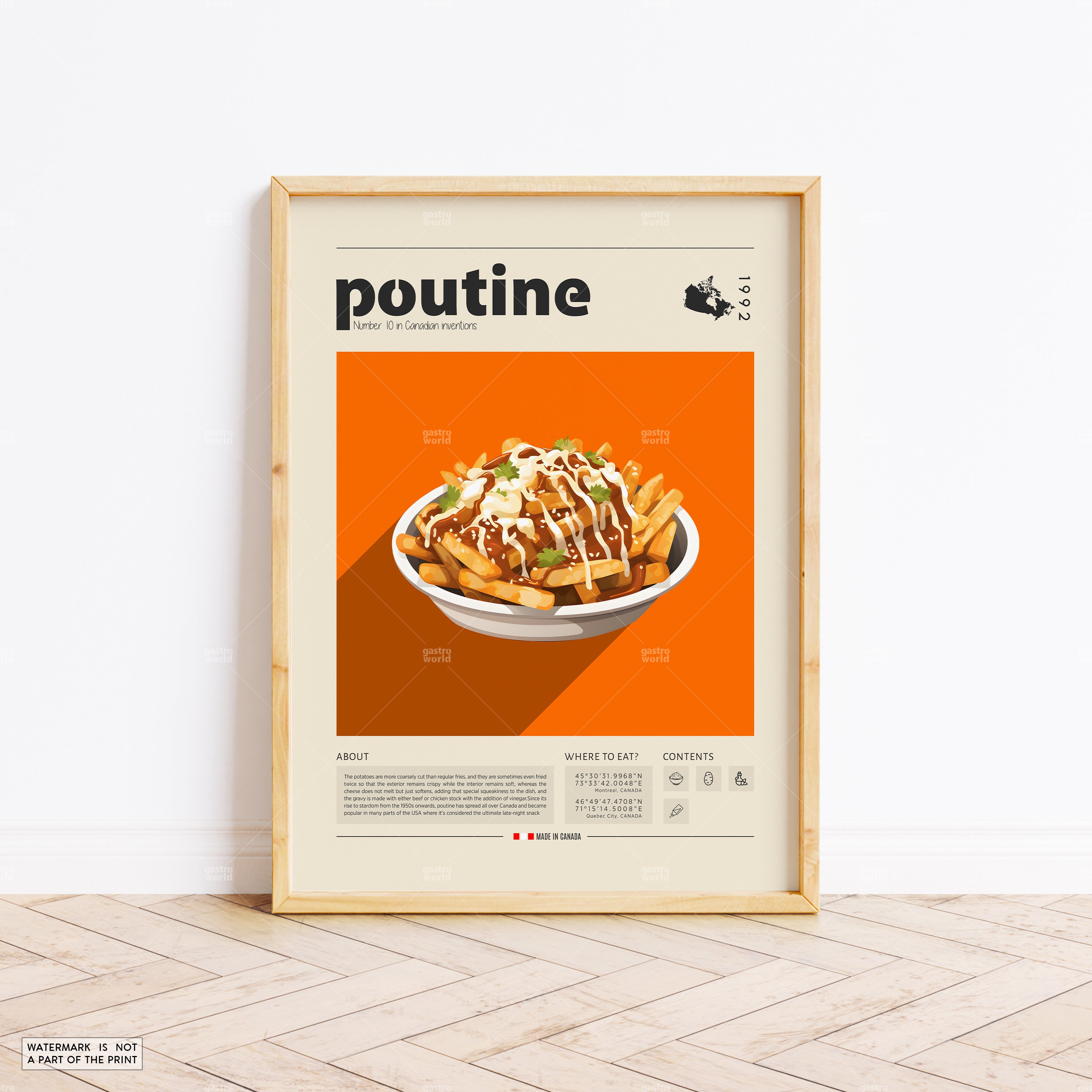 Poutine Poster Food Print Canada Food Retro Poster - Etsy