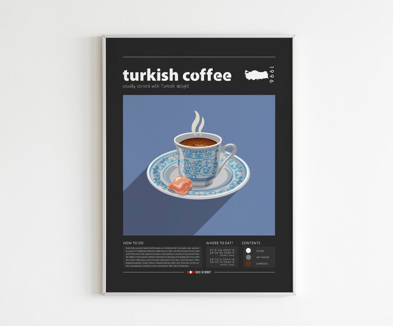 Turkish Coffee Poster Coffee Print Turkish Coffee Retro - Etsy