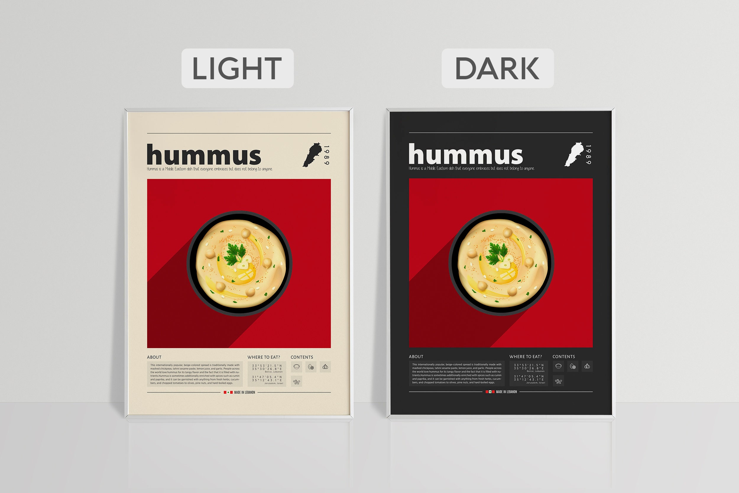 Hummus Poster Lebanon Foodretro Poster Housewarming Gift - Etsy
