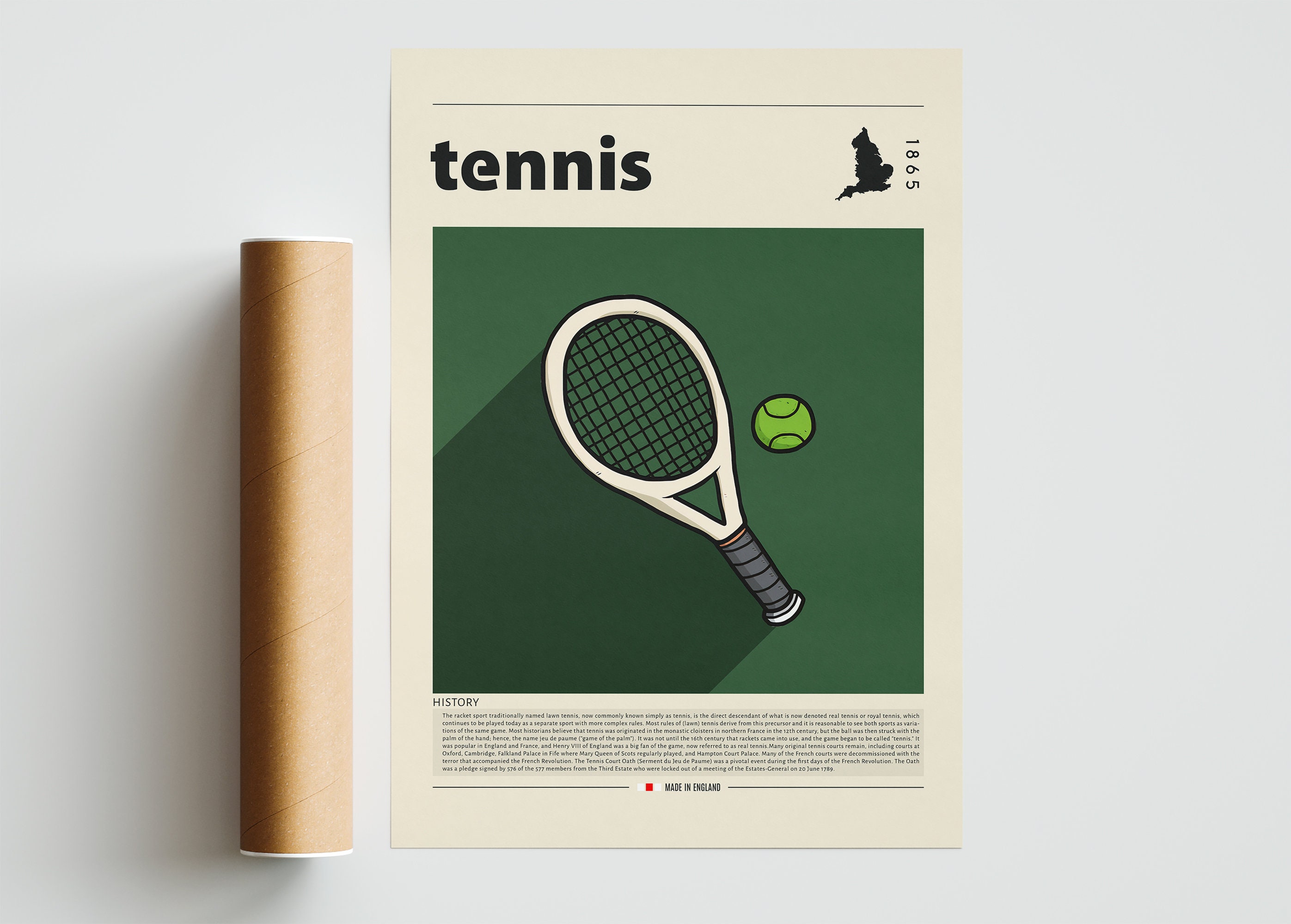 Tennis Poster Sport Print English Poster Retro Poster | Etsy