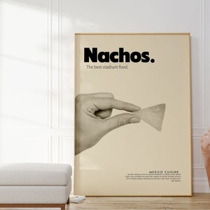 Nachos Poster, Food Print, American Food, Retro Poster, Housewarming ...