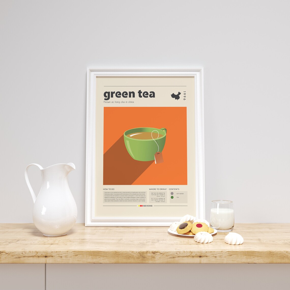 Green Tea Poster Tea Print China Tea Retro Poster - Etsy