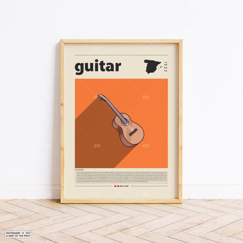 Guitar Poster - Etsy