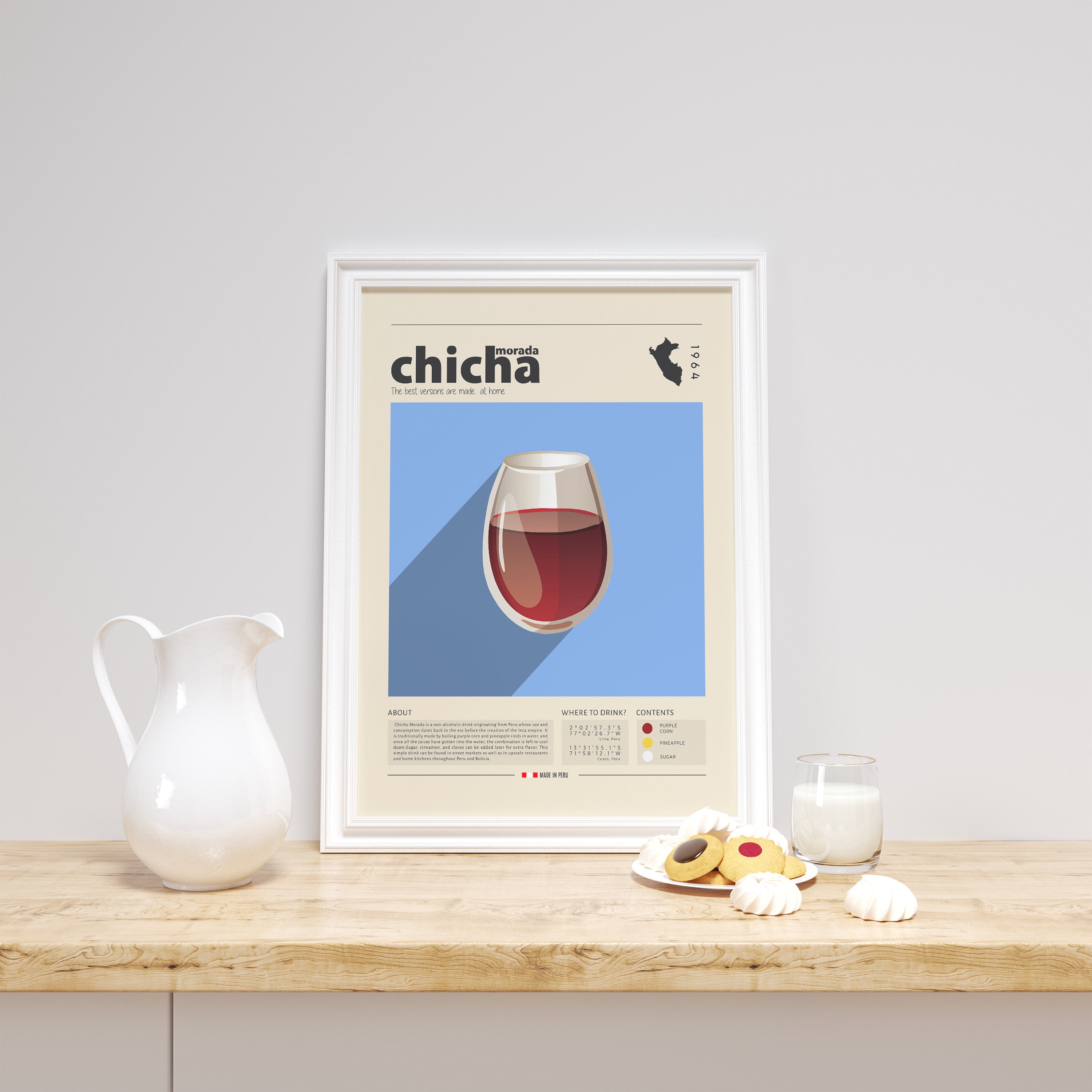 Chicha Morada Poster Cocktail Print Peru Poster Retro - Etsy