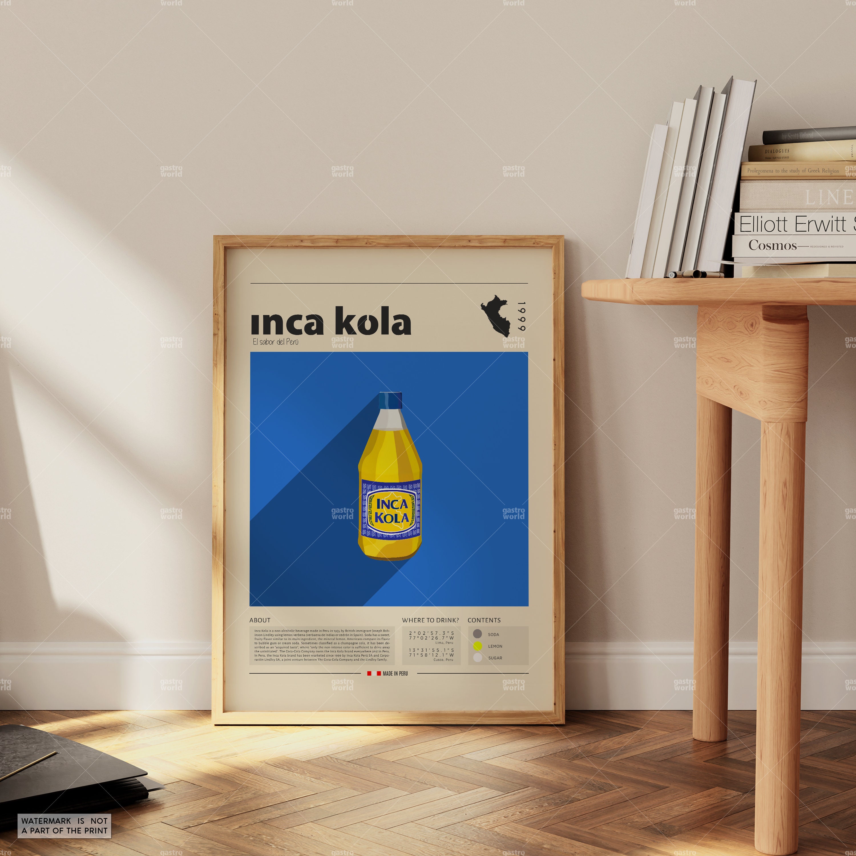 Inca Kola Poster Cocktail Print Peru Poster Retro Poster - Etsy