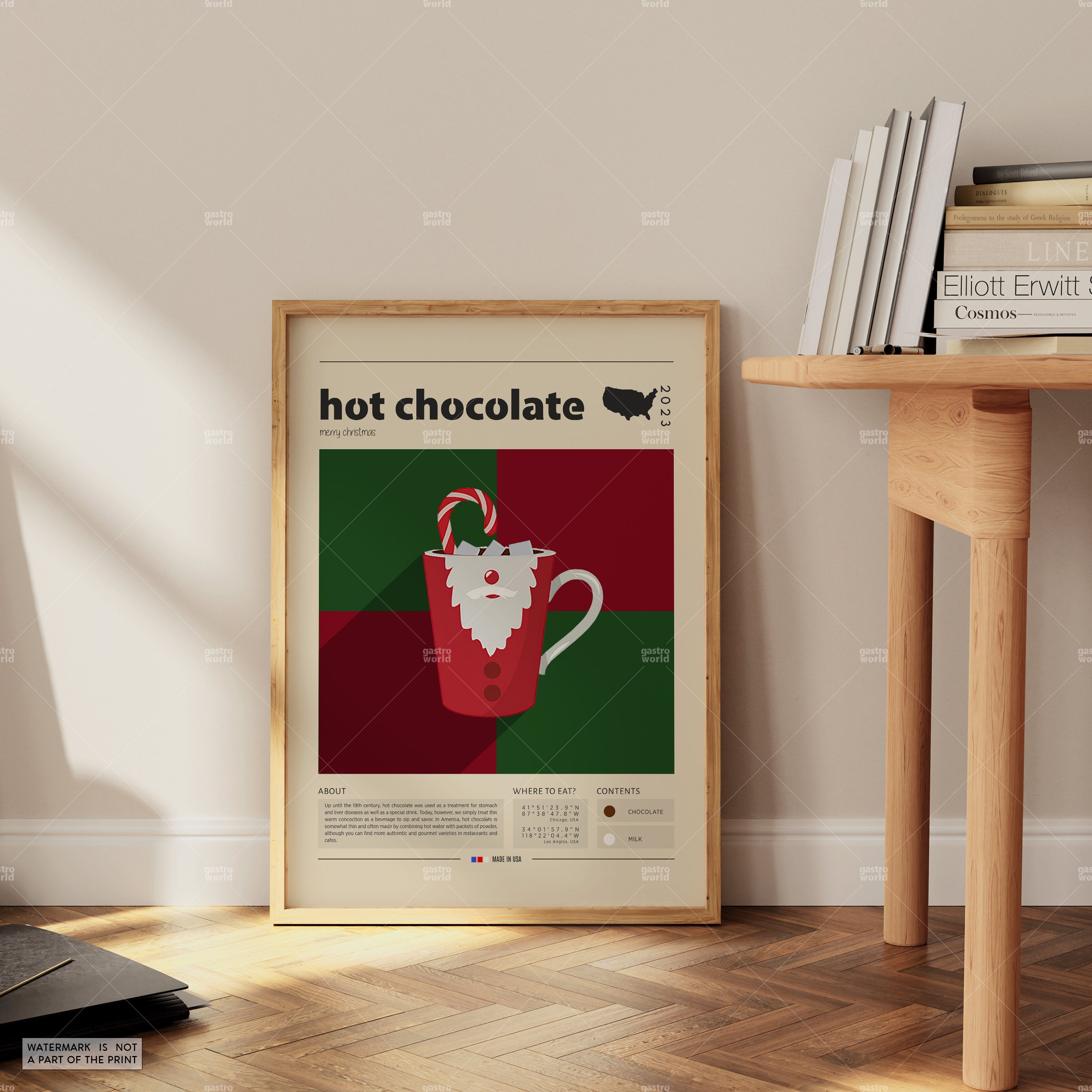 Hot Chocalate Poster Coffee Print American Coffee Retro - Etsy