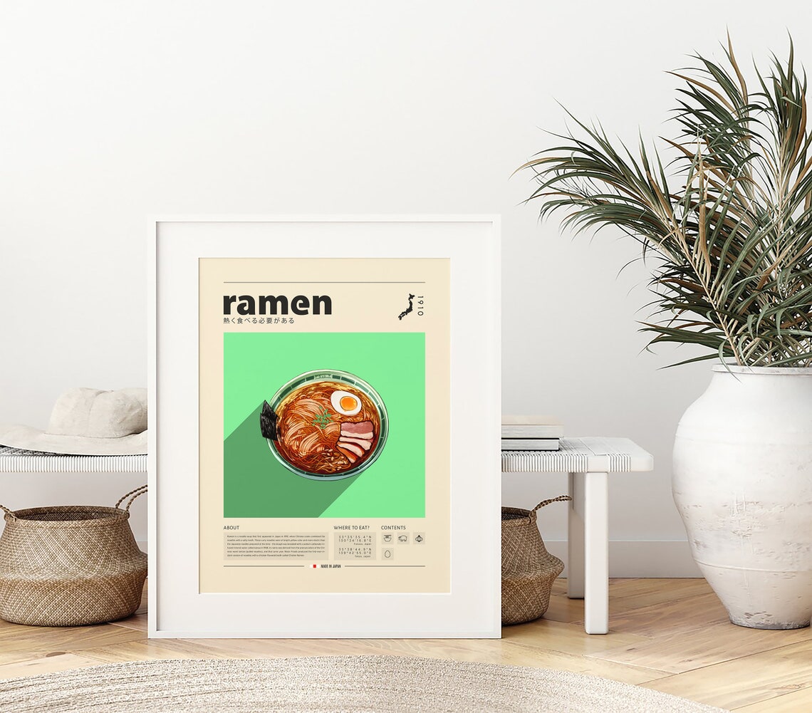 Ramen Poster Food Print Japanese Food Retro Poster - Etsy