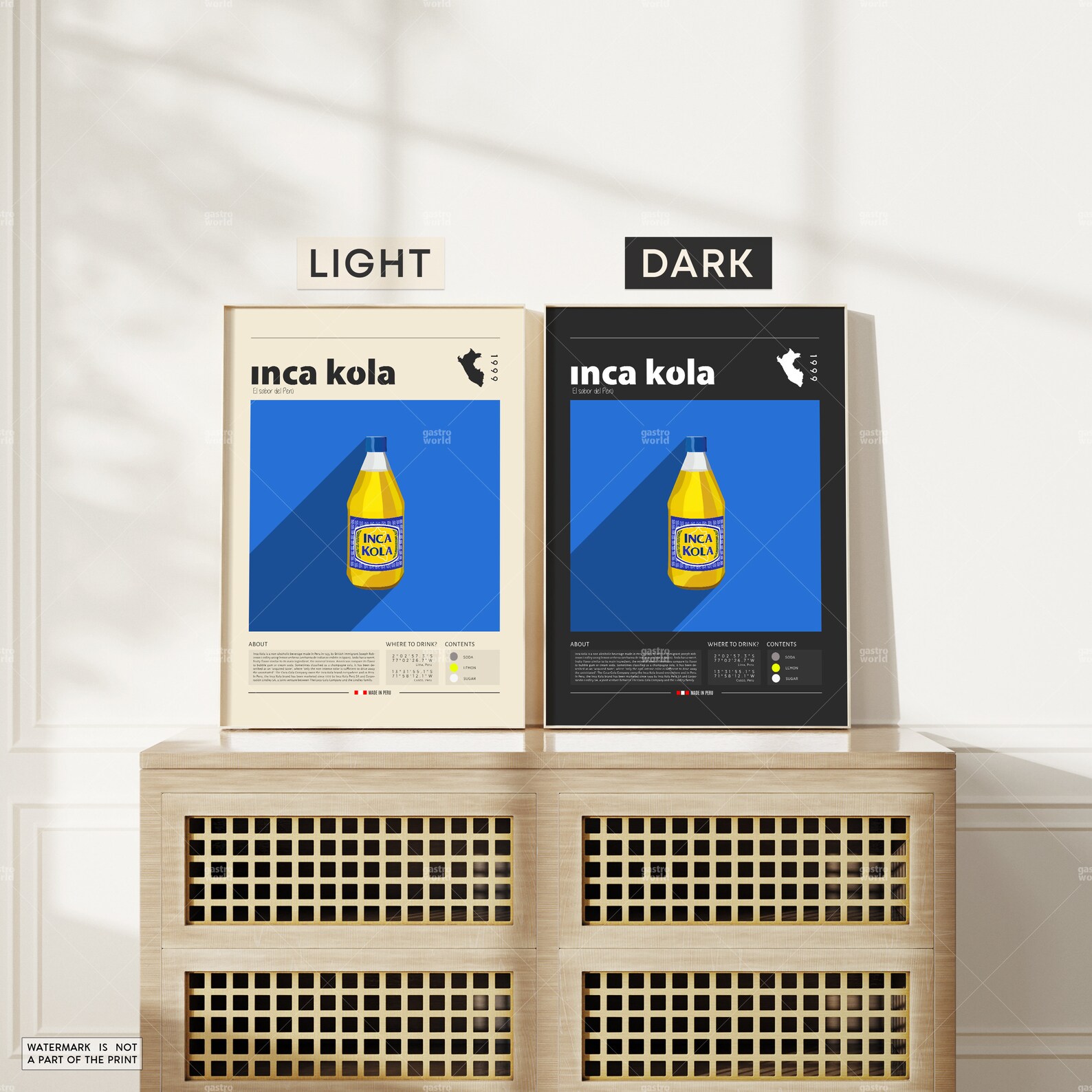 Inca Kola Poster Cocktail Print Peru Poster Retro Poster - Etsy